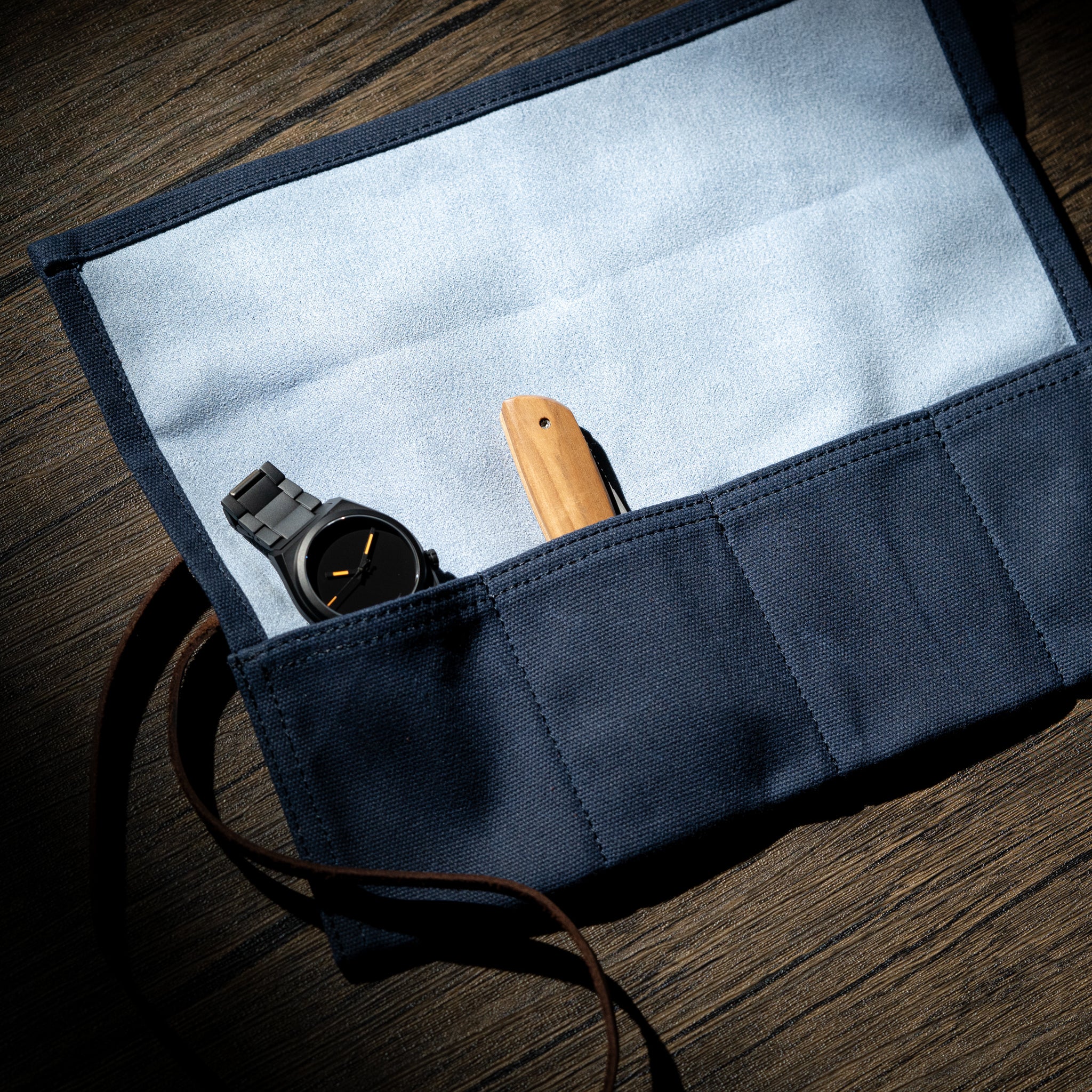 Waxed canvas roll Blue – BOLDR Supply Co.